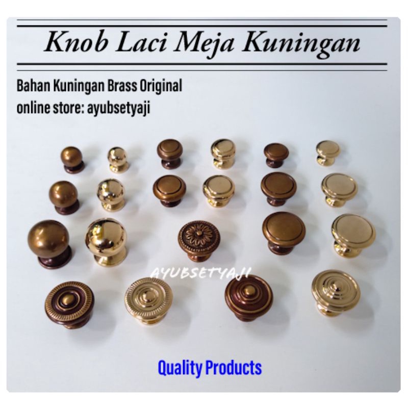 Jual Knob Laci meja Kuningan Tarikan Pintu Lemari Handle Laci knob ...