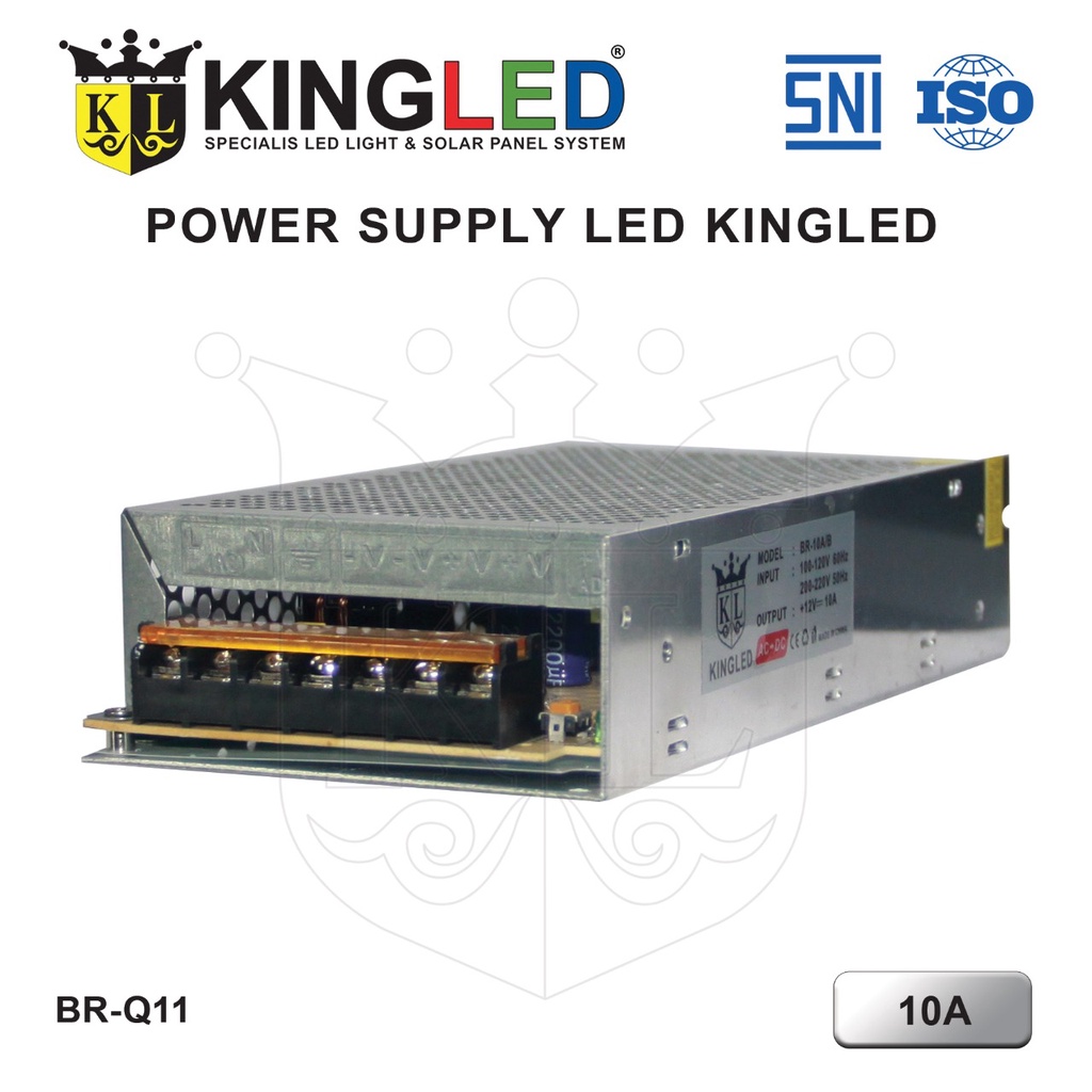 Jual KINGLED Ballast Driver LED Strip Light 12V 10A Power Supply Trafo ...