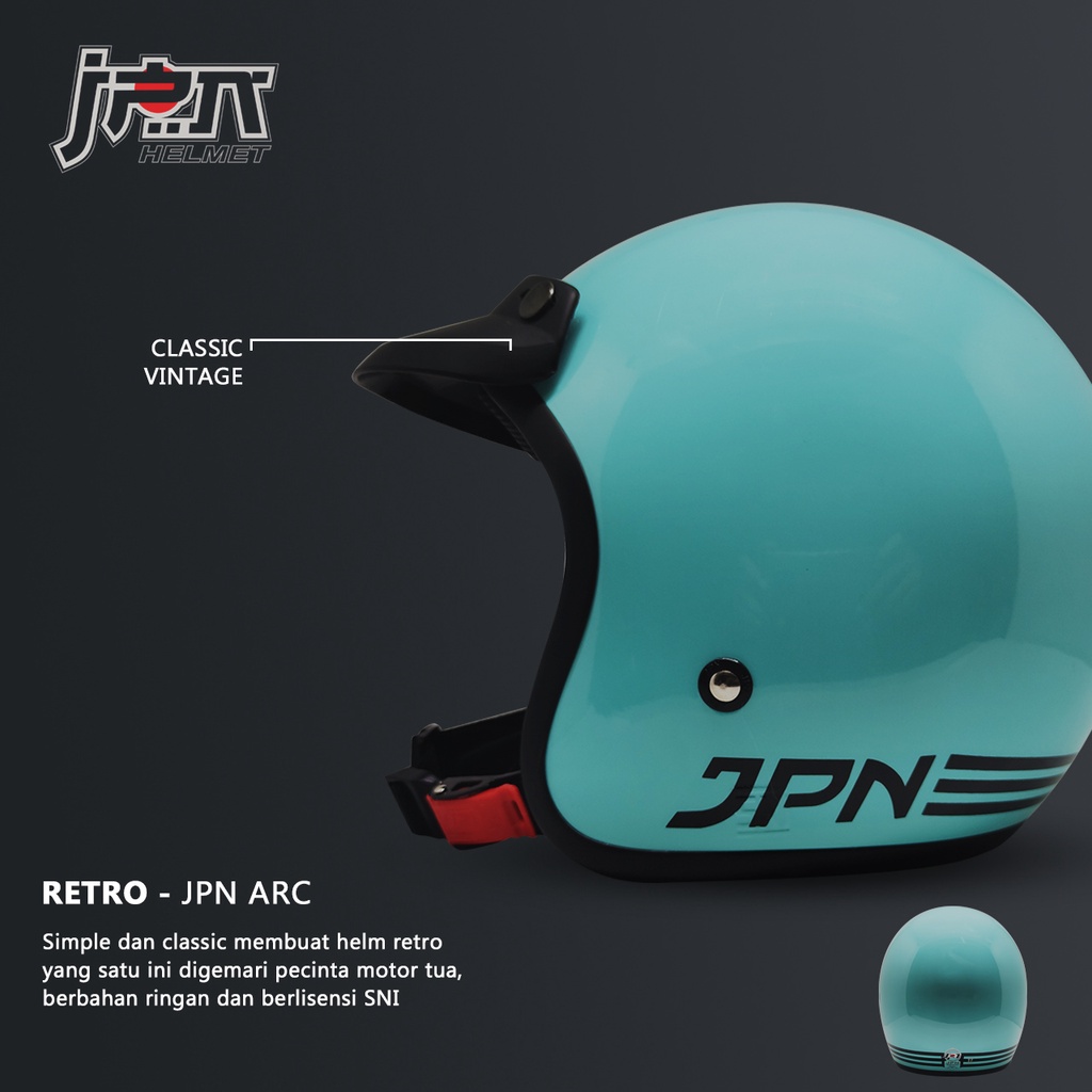 Jual Helm JPN Retro Classic Blue Sky/Tosca Glossy ORIGINAL JPN | Shopee ...