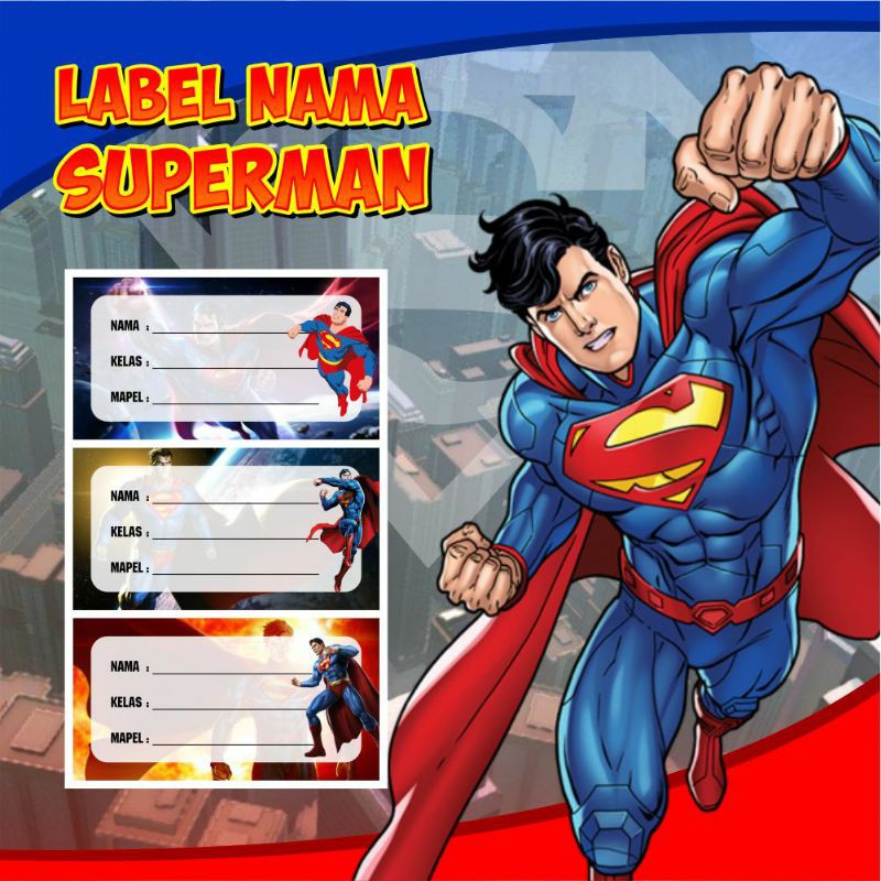 Jual Sticker Label Nama (Superman) | Shopee Indonesia