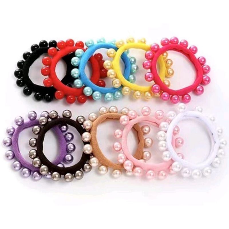 Jual Kuncir rambut mutiara mote gaya korea isi 12 pcs | Shopee Indonesia