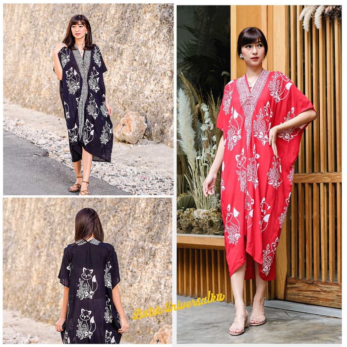 Jual Unik Kaftan dress terusan batik cap Modern. Kaftan midi cbt - Full ...