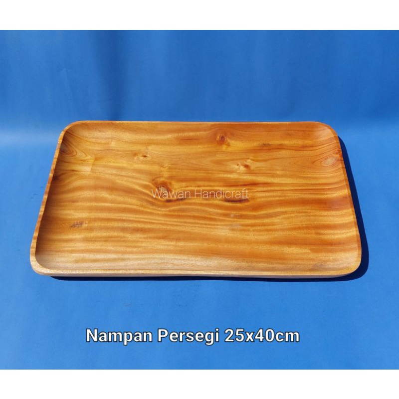 Jual nampan kayu/baki kayu persegi 25x40cm kayu mahoni | Shopee Indonesia