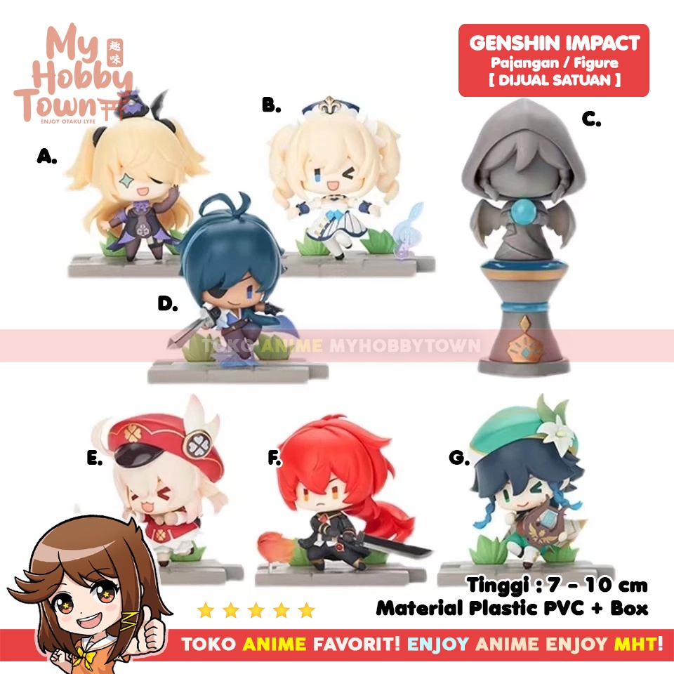 Jual Figure Anime Game Genshin Impact Barbara Dilluc Fischl Kaeya Klee ...