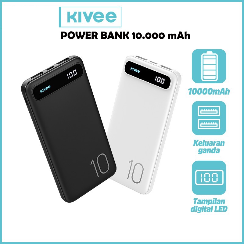 Jual Kivee Power Bank 10000 mAh Dengan Indikator LED Model PT18P ...