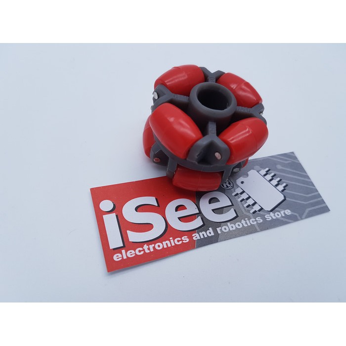 Jual roda omni wheel omniwheel 40mm round 8mm RED color merah for robot ...