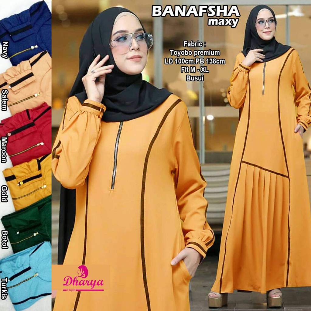 Jual Banafsha Maxi Dress By Dharya| Suplier Hijab Solo| Grosir | Shopee ...