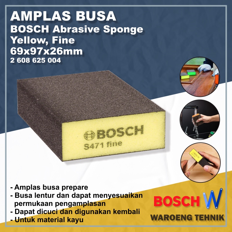 Jual Amplas Busa 69x97x26mm Yellow S471 Fine BOSCH Sponge Abrasive Amplas Sanding Busa Bosch ...