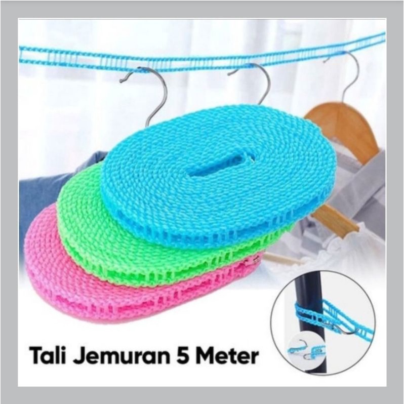 Jual TALI JEMURAN 5 METER/TALI GANTUNGAN JEMUR BAJU/TALI TAMBANG ...