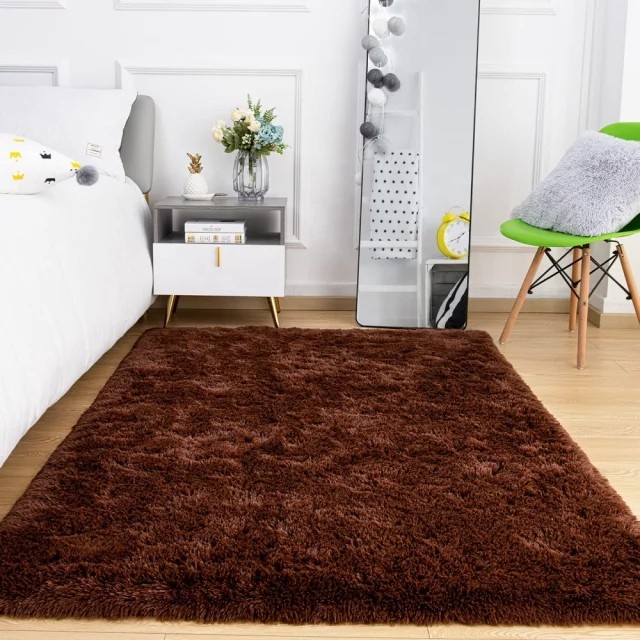 Jual TERBARU Karpet Lantai bulu lembut 150*100 T 4.5cm - dark brown ...