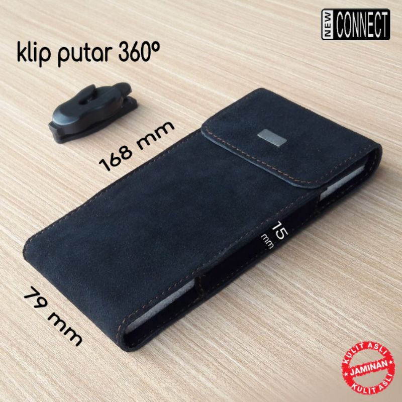 Jual Dompet hp pinggang kulit asli klip putar | Shopee Indonesia