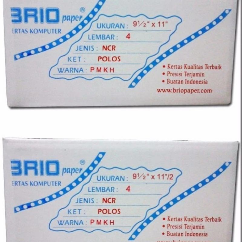 Jual Kertas Continuous Form Ukuran 9.5x13(F4) 4 ply NCR Brio | Shopee ...