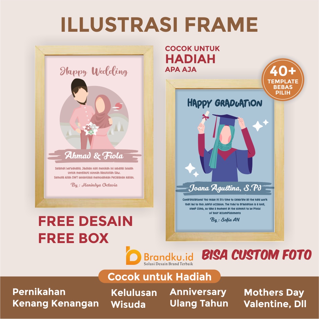 Jual HADIAH FRAME HADIAH BINGKAI FOTO ILUSTRASI KADO BINGKAI FRAME ...
