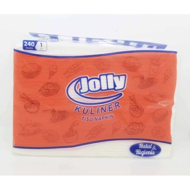 Jual Tissue Jolly Kuliner Napkins 240 sheets 1Ply Tisu Makan | Shopee ...