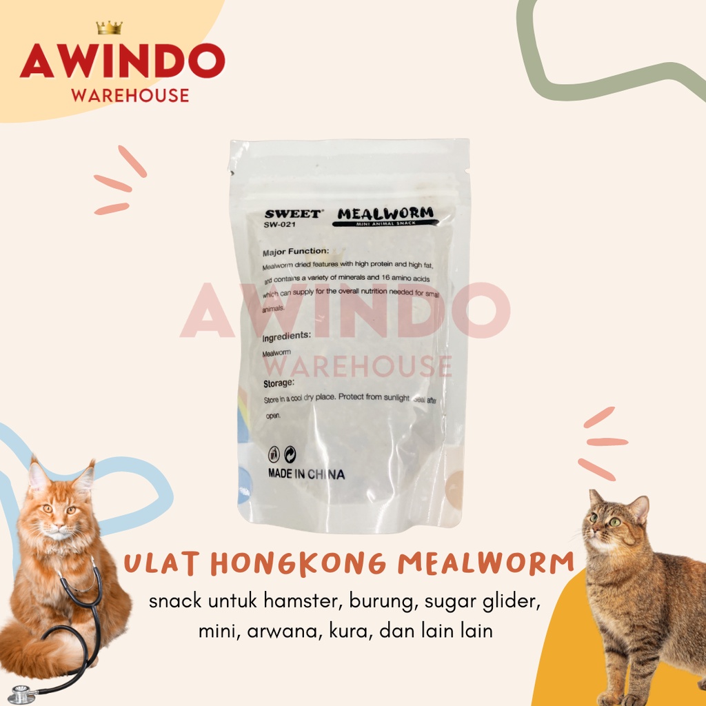 Jual MEALWORM ULAT CACING - Makanan Snack Ulat Hongkong Kering Hamster ...