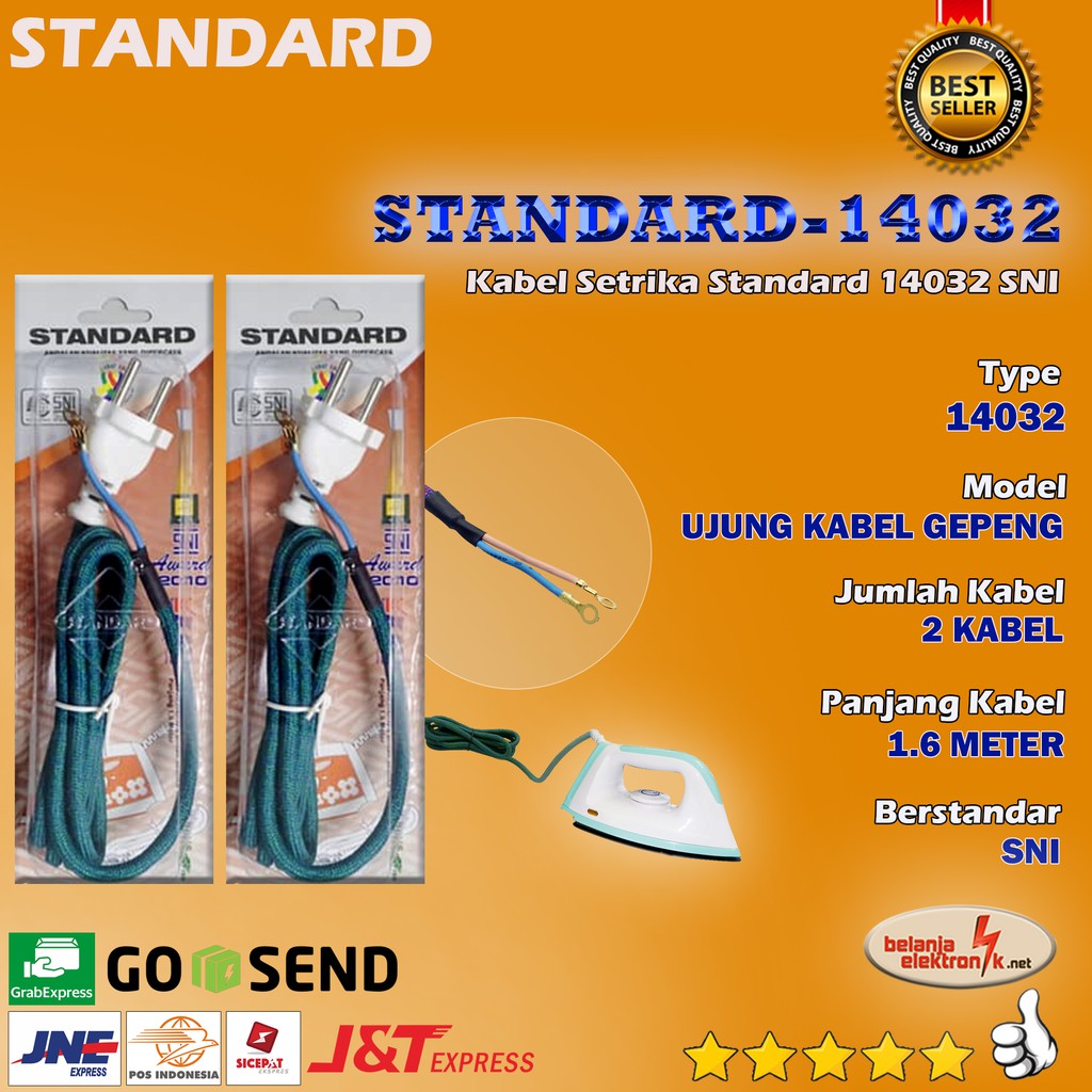 Jual KABEL SETRIKA STANDARD 14032 SNI Tahan Panas 2 x 0.75 mm Sambungan ...