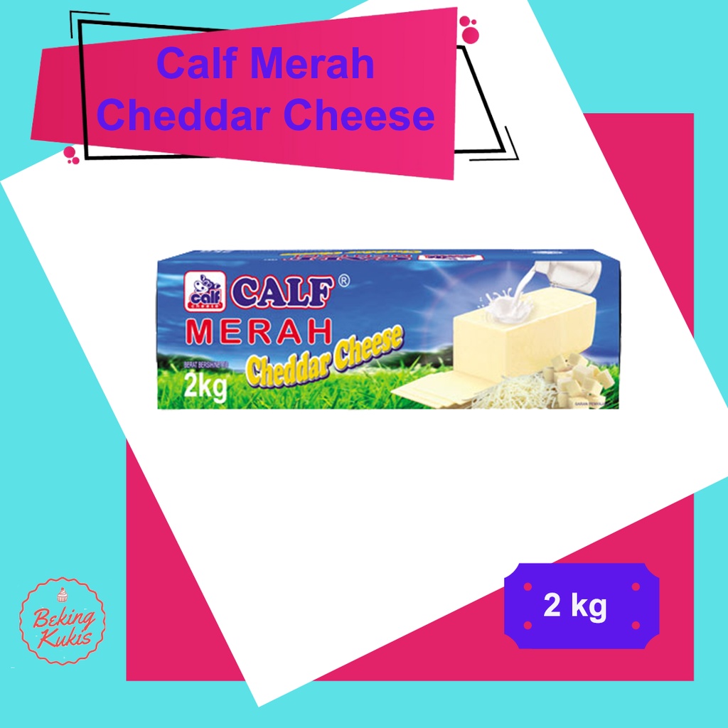 Jual Calf Cheddar Cheese Merah 2 kg / Keju Cheddar Calf | Shopee Indonesia