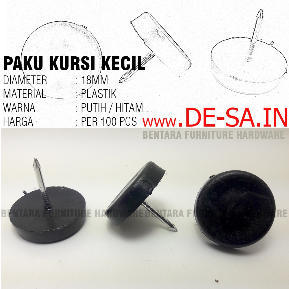 Jual 100 x PAKU KURSI BESAR DIAMETER 25MM MEJA - PAKU PLASTIK BESI NAIL ...