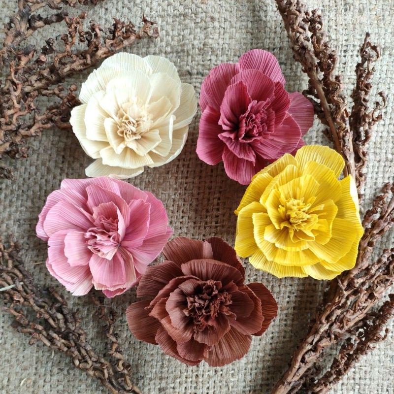 Jual bunga klobot Peony tali bunga kering, klobot jagung, bunga jagung ...