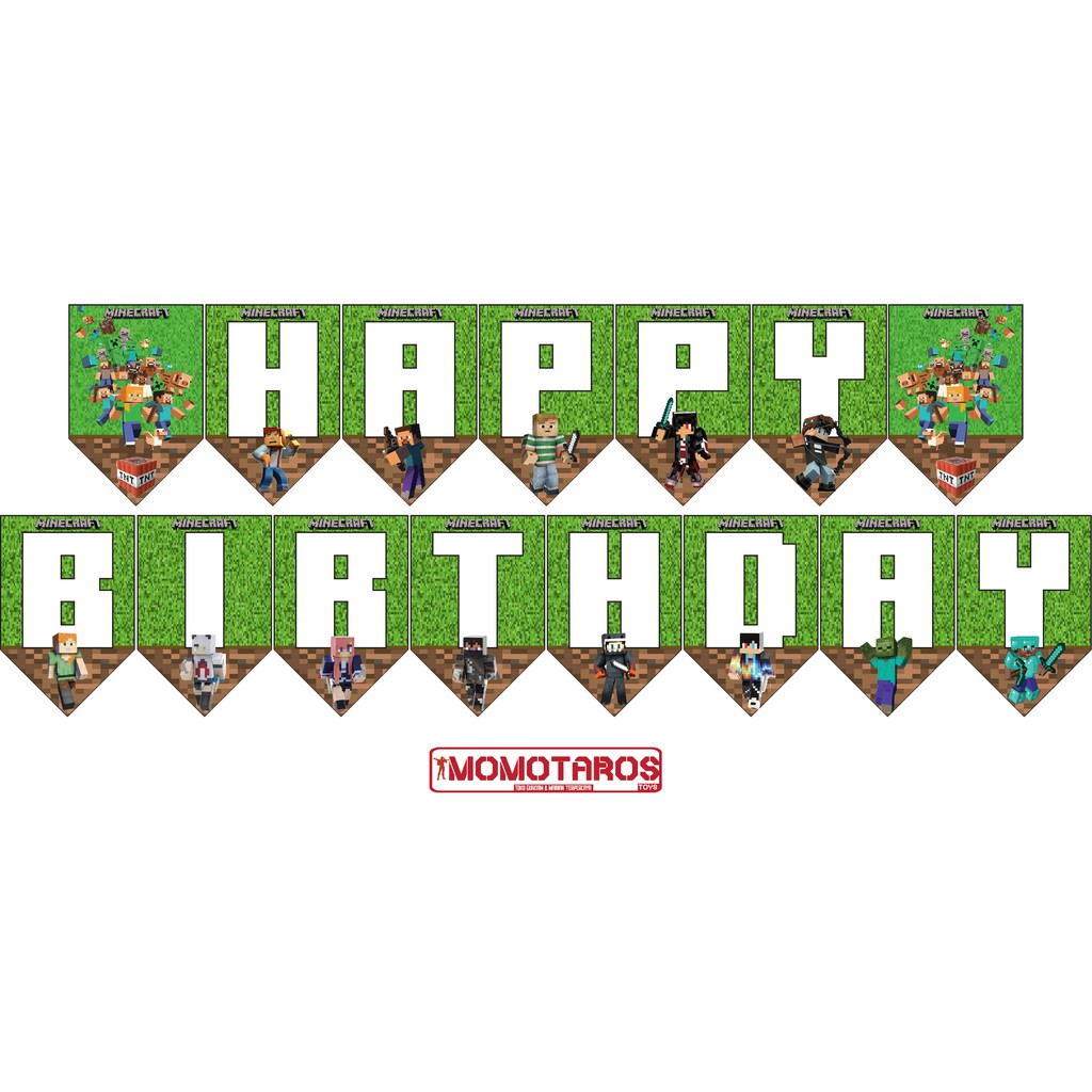 Jual Banner HBD Minecraft set | Shopee Indonesia