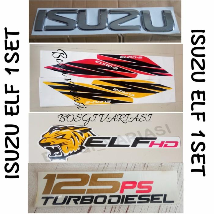 Jual Stiker+emblem set isuzu elf nkr 71 macan / Stiker emblem Elf ...