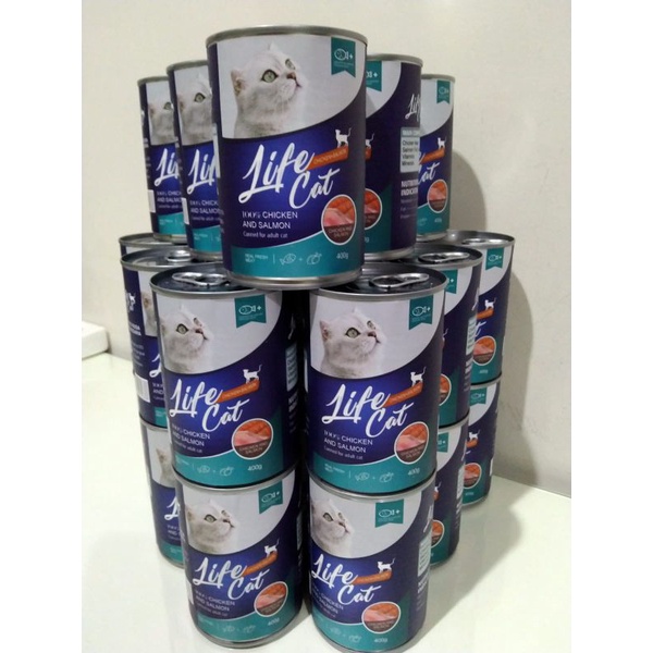 Jual LIFE CAT CHICKEN AND SALMON ADULT 400 gr / KALENG | Shopee Indonesia