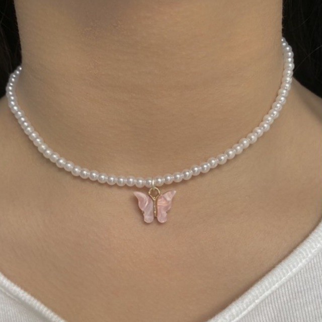 Jual Kalung Manik Mutiara Kupu / Bead Pearl Necklace Aesthetic / Pink ... Jual Kalung Manik Mutiara Kupu / Bead Pearl Necklace Aesthetic / Pink ...