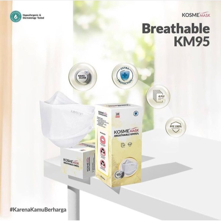 Jual Kosme Mask KM95 1 Box Isi 20 pcs - MS Glow Kosmemask KM95 Anti ...