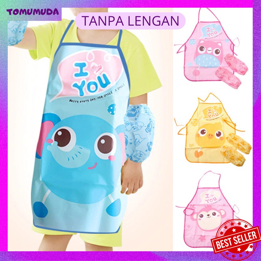 Jual TOMUMUDA Celemek Masak Melukis Anak Kids Cooking Apron - Celemek ...
