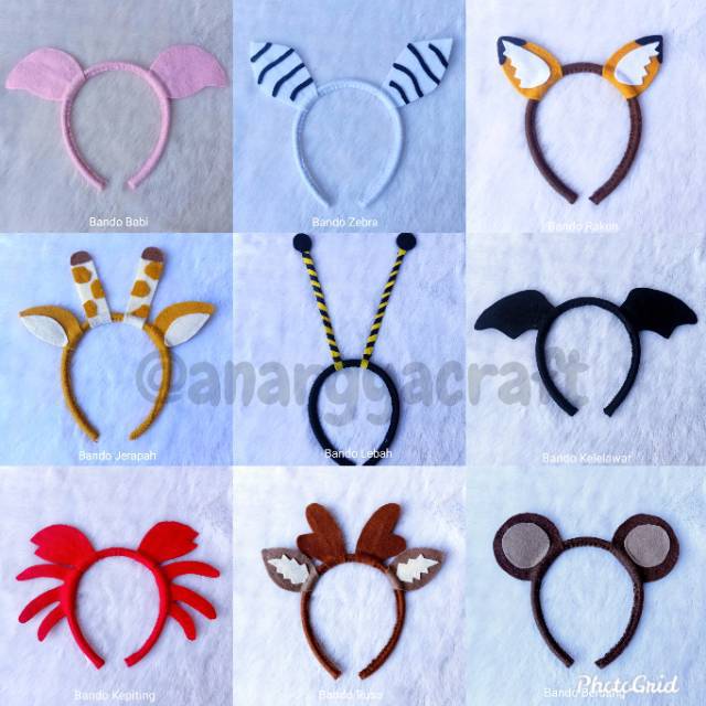 Jual Bando telinga binatang / hewan bando gajah, bando kucing,bando ...