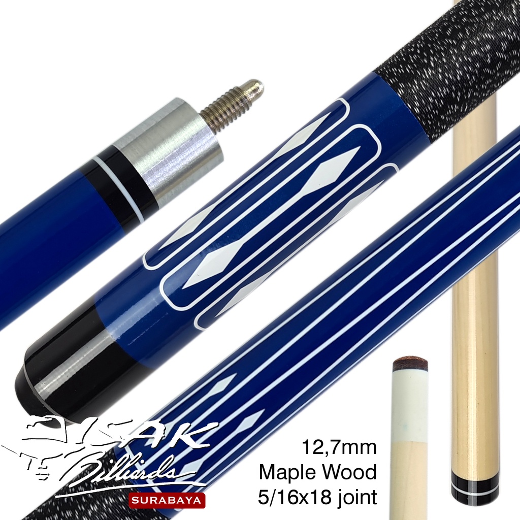 Jual White Solid Wood Pool Cue Blue - Stik Billiard Bola Besar - Pool ...