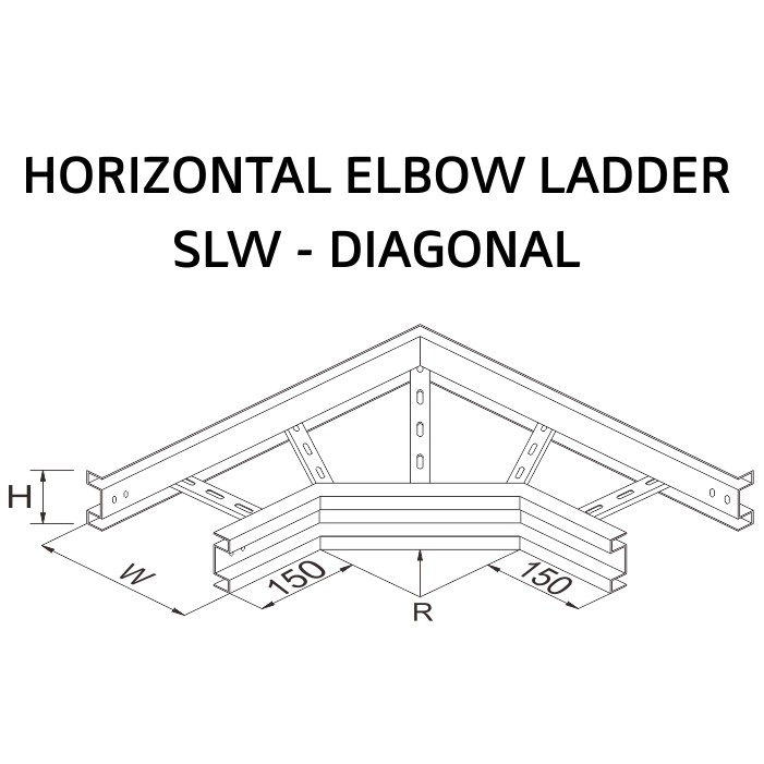 Jual Horizontal Elbow Ladder SLW Diagonal W100 x H100 x R150, 300, 450 ...