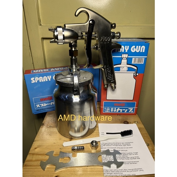 Jual SPRAY GUN MEIJI F100 TABUNG BAWAH 1000ML SPET SEMPROTAN CAT ...