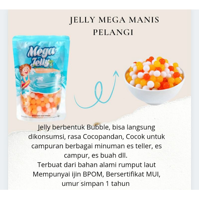 Jual Minuman jelly topping bentuk bubble mega manis warna pelangi rasa cocopandan | Shopee Indonesia