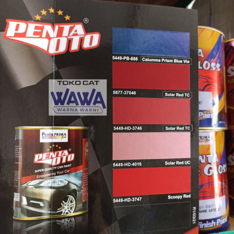 Jual cat duco Scoopy Red Penta OTO merah doff PU 1 liter | Shopee Indonesia