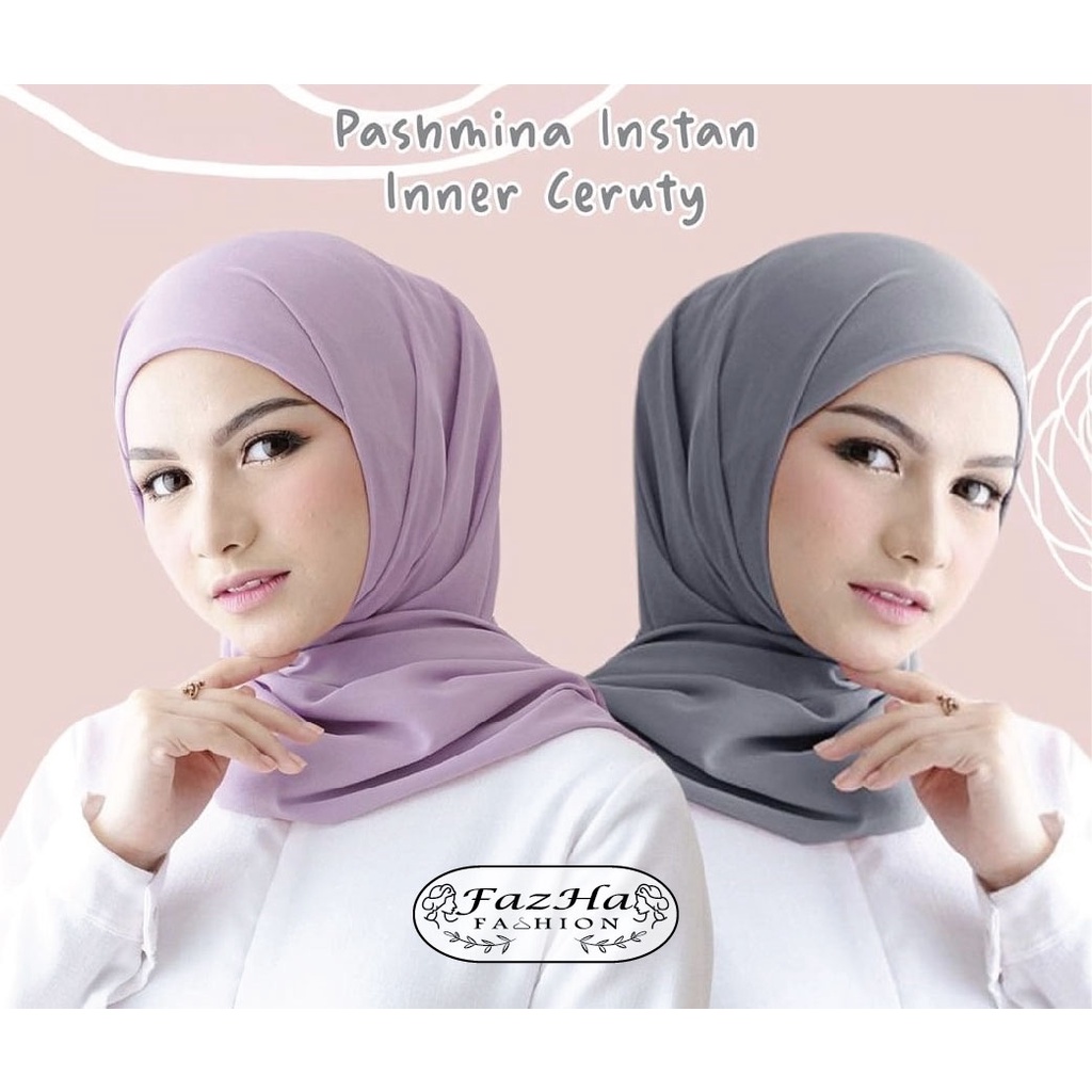 Jual JILBAB HIJAB KERUDUNG PASHMINA INSTANT INNER CERUTY By Esha (Bahan ...