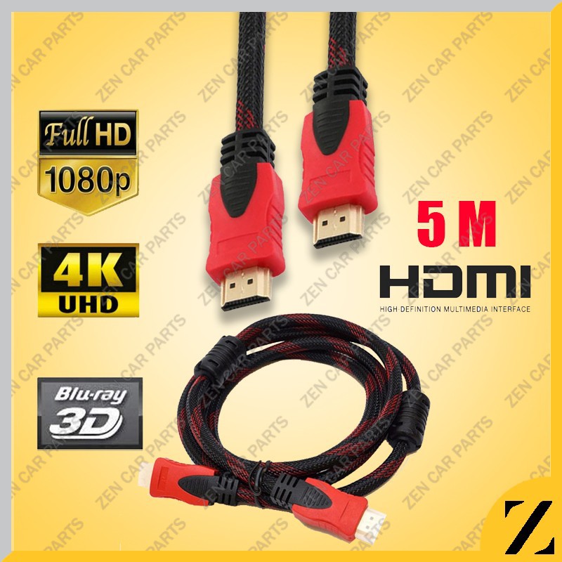 Jual Kabel HDMI 5 M 5 meter Laptop ke TV CCTV Nylon Serat Jaring PS 3 4 | Shopee Indonesia