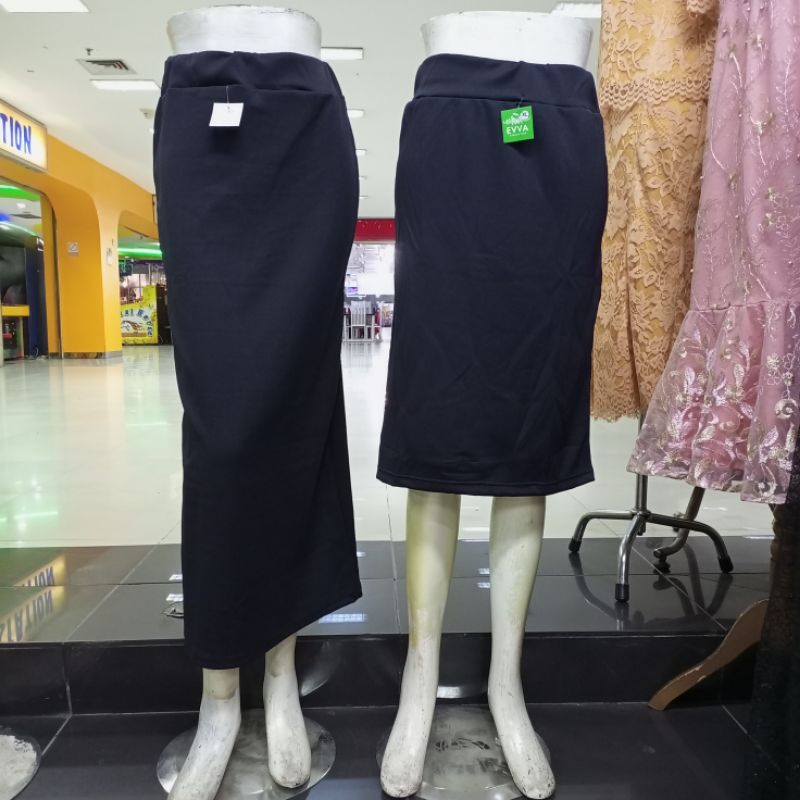 Jual ROK SEPAN 7/8 ROK PANJANG KHUSUS HITAM BAHAN SCUBA SANGAT ELASTIS ...