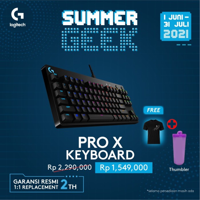 Jual FAST RESPON! Logitech G Pro X TKL Mechanical Gaming Keyboard GPro ...