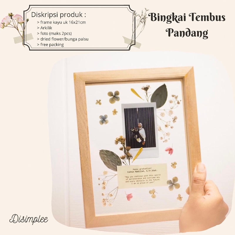 Jual DRIED FLOWER double kaca,Double transparan,kado wisudakado ...