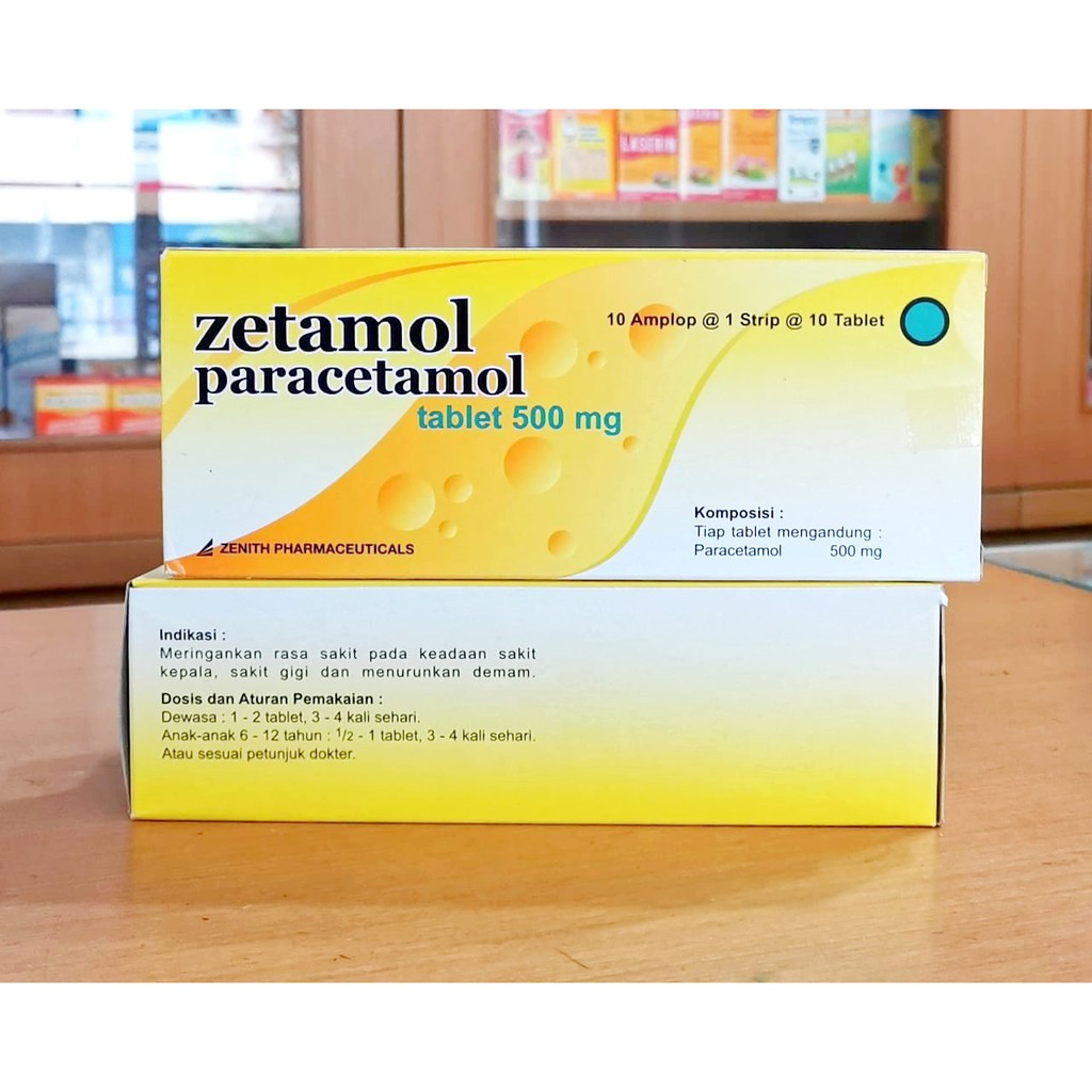 Jual Zetamol Paracetamol 500 mg Box 100 Tablet Panas Demam Pusing Sakit ...