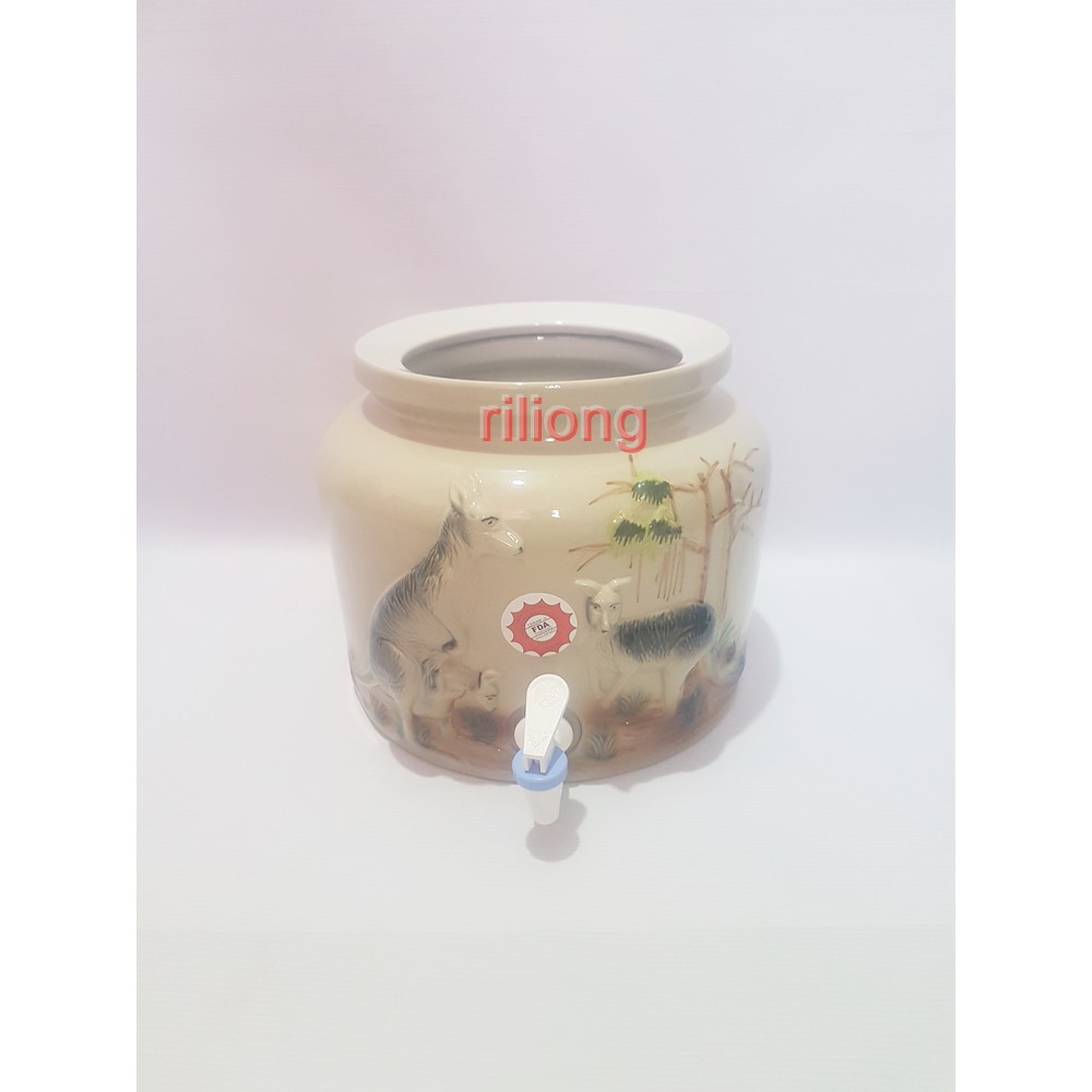 Jual GUCI GALON KERAMIK EMBOSS KANGURU TRISENSA | Shopee Indonesia