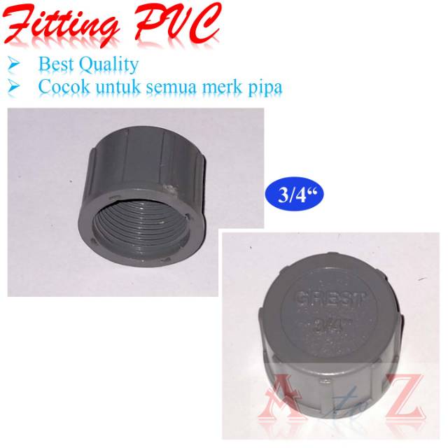 Jual Tutup pipa/cap/dop drat dalam pvc 3/4" | Shopee Indonesia