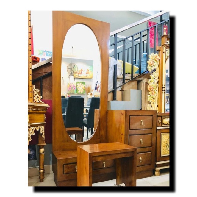 Jual MEJA RIAS MINIMALIS MEJA RIA KUNO CERMIN OVAL MEJA RIAS KAYU JATI ...