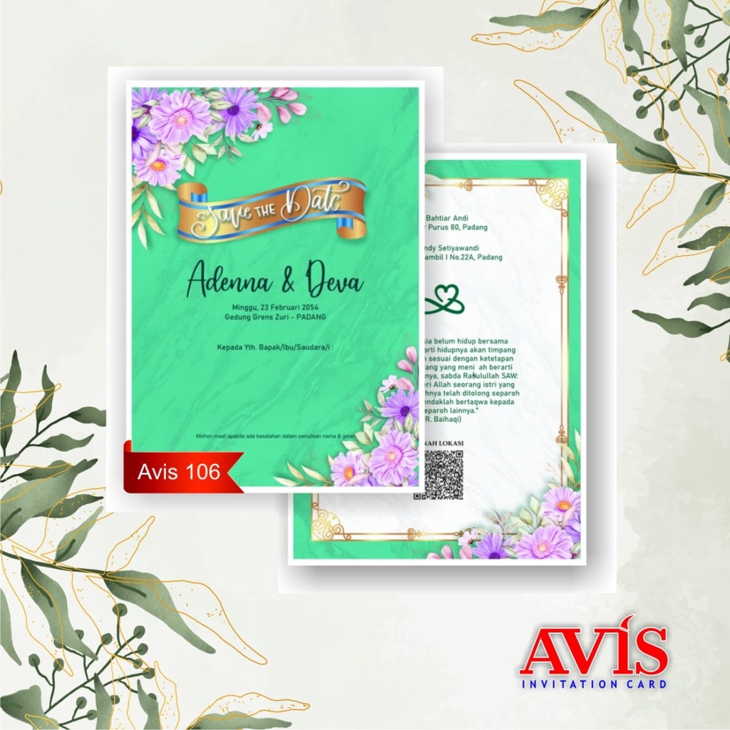 Jual Blangko Undangan Avis 106 (Free File Setting Corel) | Shopee Indonesia
