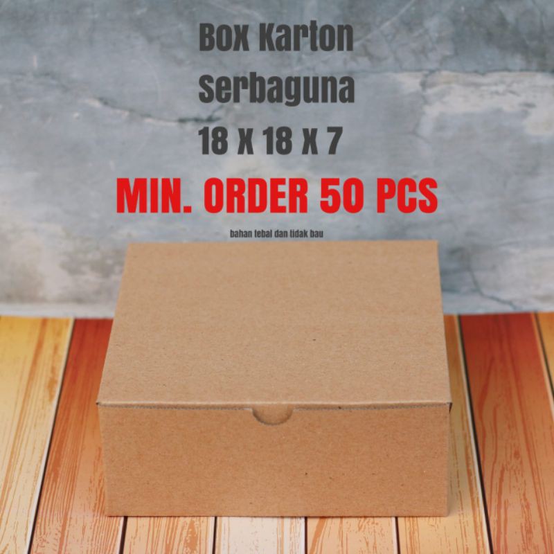Jual DUS BOX KARTON 18x18x7 cm - DUS SERBAGUNA (PEMESANAN PER 50 PCS ...