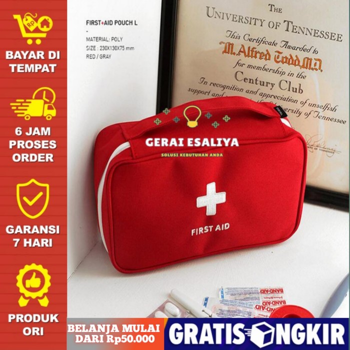 Jual Tas Kotak P3K Ukuran Besar/Kotak P3K Merah | Shopee Indonesia