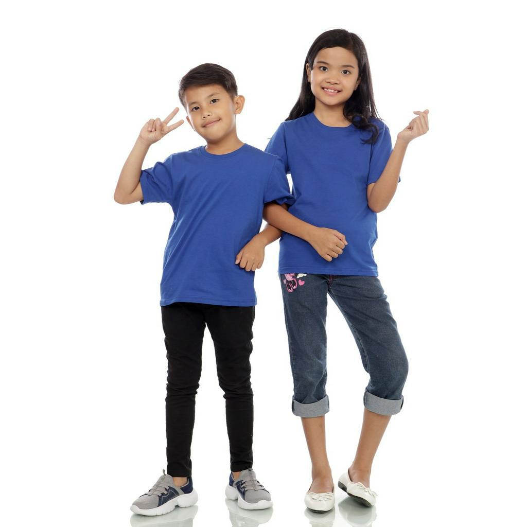 Jual KAOS POLOS ANAK LENGAN PENDEK COTTON COMBED 30S BAJU KAOS KIDS UMUR 2-13 TAHUN (Biru Benhur ...