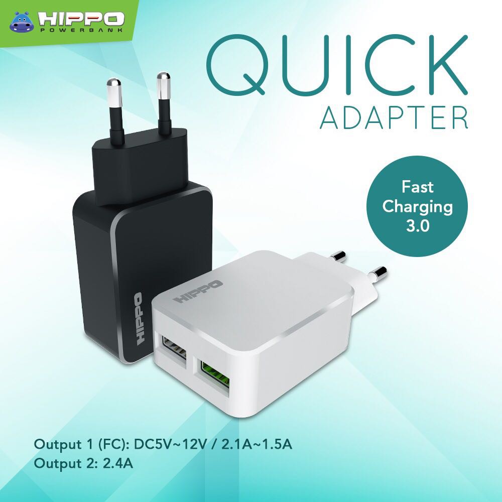 Jual HIPPO QUICK Adaptor Charger Dual Port USB Fast Charging 3.0 ...
