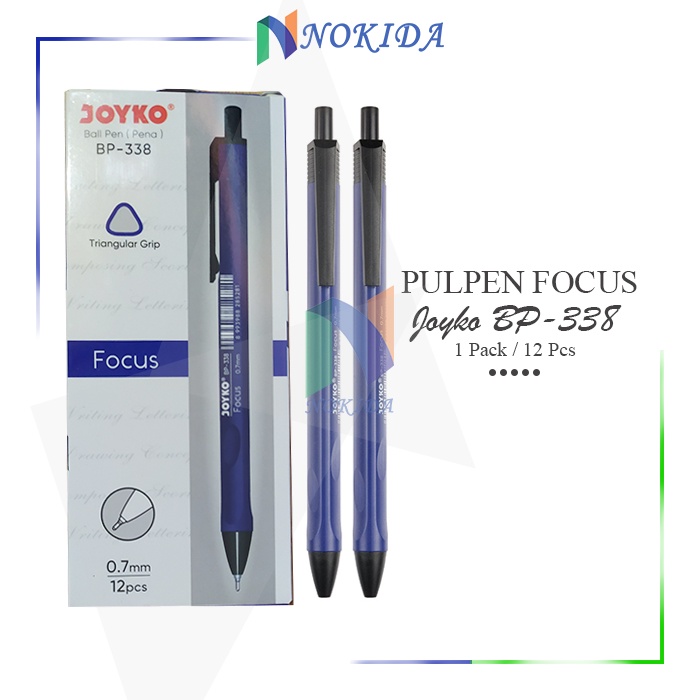 Jual Nokida Pulpen Joyko Focus BP-338 [1 Pack/12 Pcs] / Alat Tulis ...